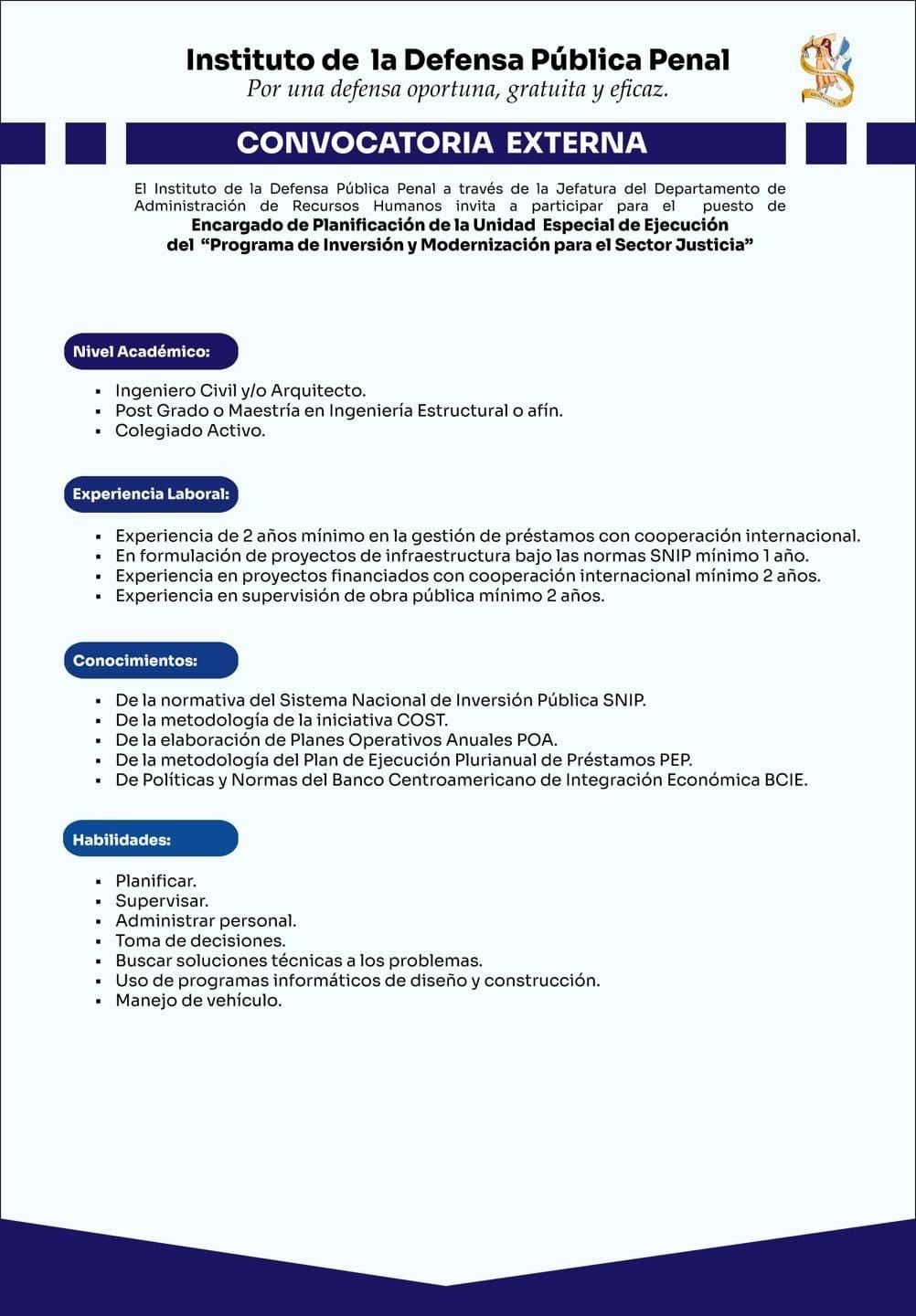 Instituto de la Defensa Pública Penal - IDPP - Convocatorias Externas